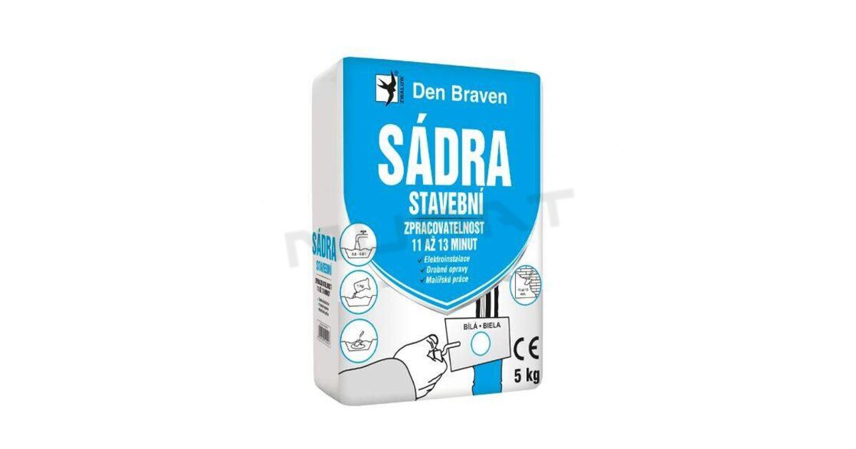 Sadra vrecova 5kg vrece stavebná 00419GY Den Braven za 3,3200