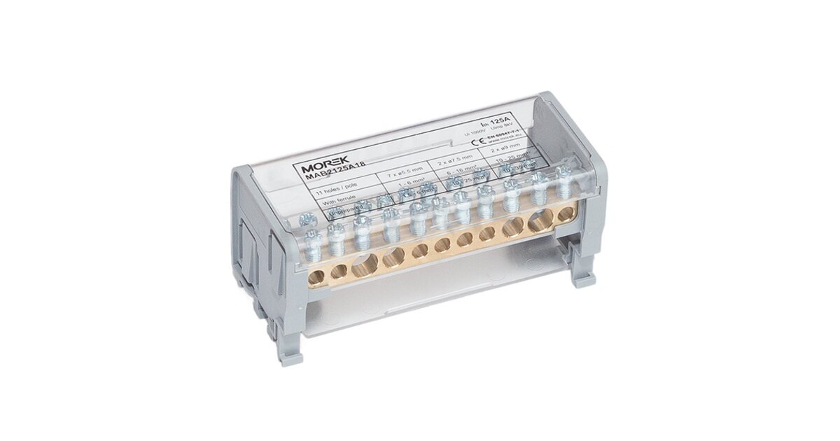 Distri. blok MAB 125A-11(2 pól) Morek MAB2125A18 MOBLOCK 2x35+2x25 ...